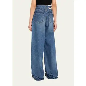 Sacai Belted Wide-leg Denim Pants