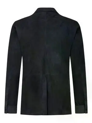FRANZESE COLLECTION Leather Double-breasted Blazer