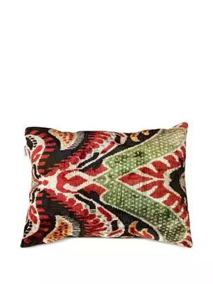LES-OTTOMANS Silk Velvet Cushion - Red