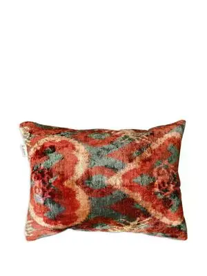 LES-OTTOMANS Silk Velvet Cushion - Red