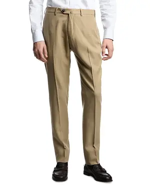 Emporio Armani Flat Front Trousers - Tan
