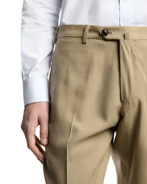 Emporio Armani Flat Front Trousers - Tan