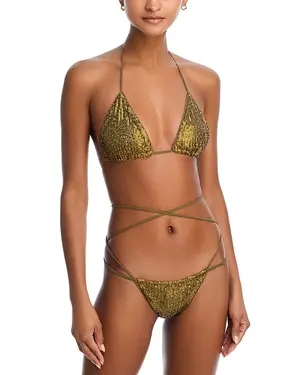Norma Kamali Criss Cross Bikini Set - Bark