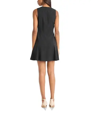 Maggy London V-neck Button-front Mini Dress
