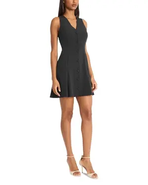 Maggy London V-neck Button-front Mini Dress