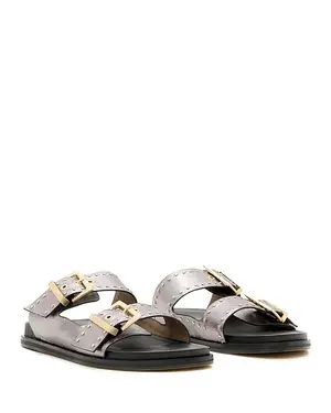 ALLSAINTS Magda Studded Sandals - Silver