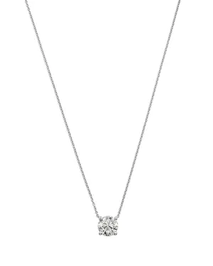 Bloomingdale'S Diamond Solitaire Pendant Necklace In 14k Gold - White