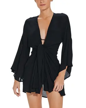 VIX PAULA HERMANNY Perola Caftan Swim Cover-up - Black