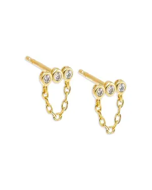BY ADINA EDEN Mini Cubic Zirconia Drop Earrings - Gold