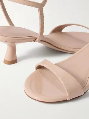 STUART WEITZMAN Nudist Wrap Patent-leather Sandals - Neutrals