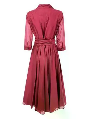DRHOPE Belted Midi Dress - Red