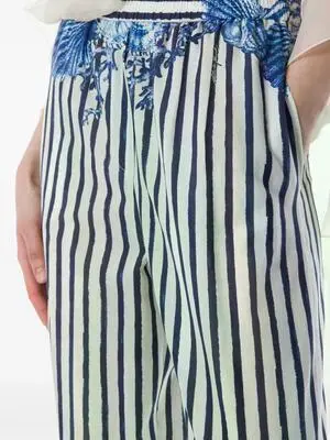 Alberta Ferretti Striped Cotton Trousers