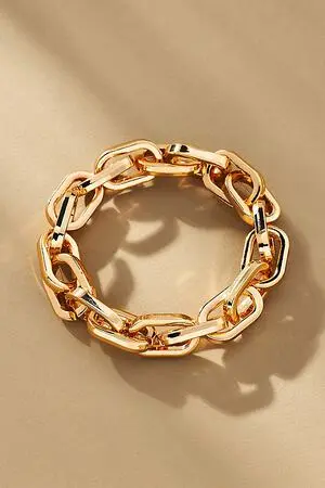 Anthropologie Pavé Chain Stretch Bracelet - Gold