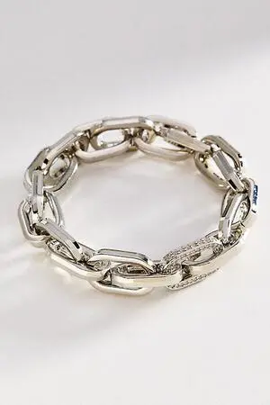 Anthropologie Pavé Chain Stretch Bracelet - Silver