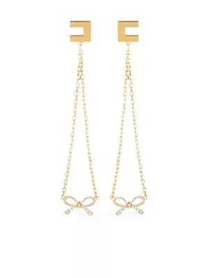 Elisabetta Franchi Logo-plaque Drop Earrings - Gold