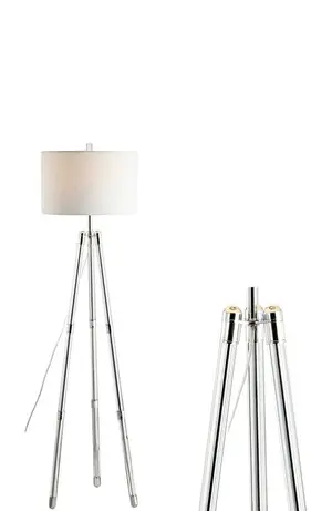 JONATHAN Y Arliss 60" Surveyor's Tripod Metal/crystal Led Floor Lamp - Chrome