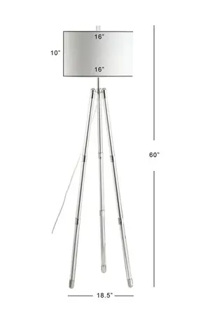 JONATHAN Y Arliss 60" Surveyor's Tripod Metal/crystal Led Floor Lamp