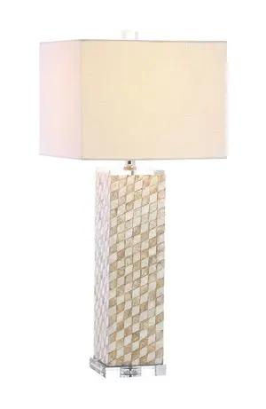JONATHAN Y Daniel 30.5" Seashell/crystal Led Table Lamp - Cream