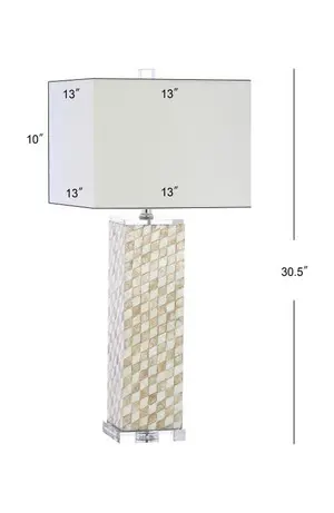 JONATHAN Y Daniel 30.5" Seashell/crystal Led Table Lamp