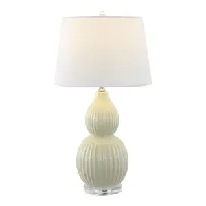 JONATHAN Y Thatcher 28.25" Contemporary Transitional Ceramic Led Table Lamp - Light Olive