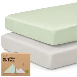 KEABABIES 2-pack Aereo Fitted Crib Sheets Sage