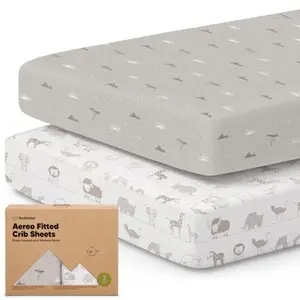 KEABABIES 2-pack Aereo Fitted Crib Sheets - Savannah
