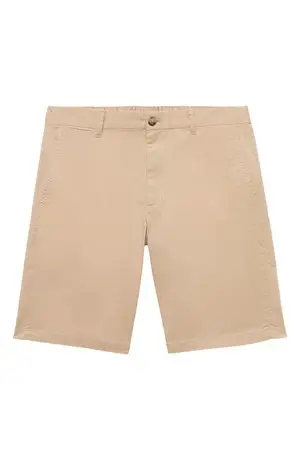 Mango Slim Fit Bermuda Chino Shorts - Beige