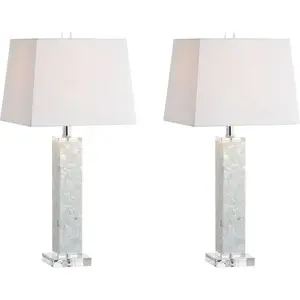 JONATHAN Y Noelle 28.5" Seashell Led Table Lamp - White