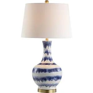 JONATHAN Y Tucker 30.5" Ceramic/metal Led Table Lamp - Blue/white