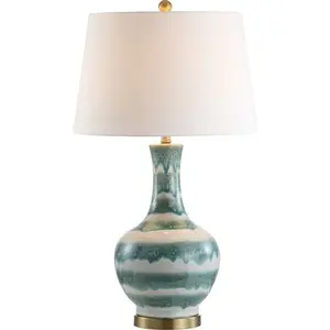 JONATHAN Y Tucker 30.5" Ceramic/metal Led Table Lamp - Green/white