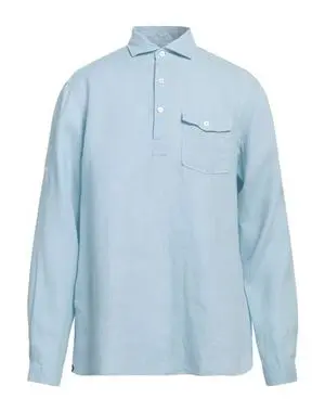 LARDINI Shirt Size Linen - Blue