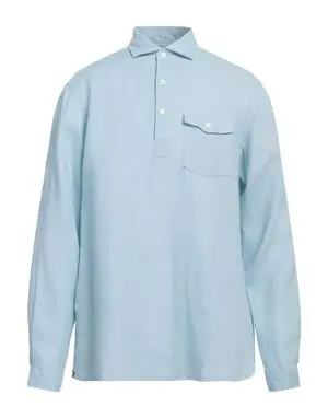 LARDINI Shirt Size Linen - Blue