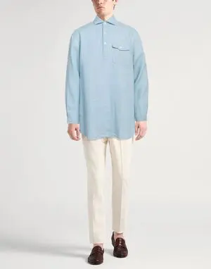 LARDINI Shirt Size Linen - Blue