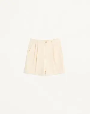 Valentino Garavani Canvas Cuffed Bermuda - Shell
