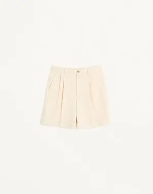 Valentino Garavani Cotton Canvas Cuffed Bermuda Shorts - Shell