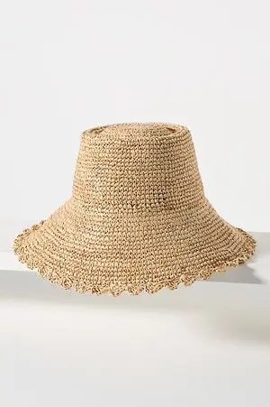 Anthropologie By Anthropologie Raffia Boater Hat Sand
