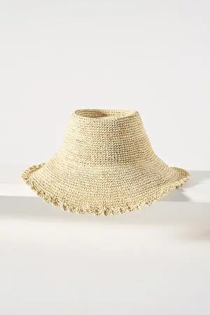 Anthropologie By Anthropologie Raffia Boater Hat White