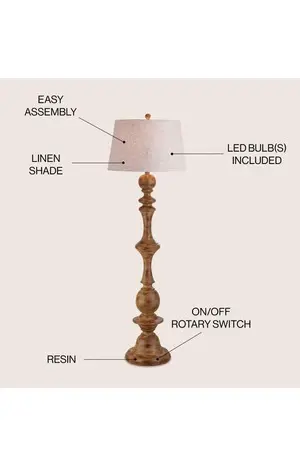 JONATHAN Y Taylor 67" Resin Led Floor Lamp