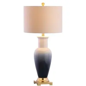 JONATHAN Y Dip Dye 31.5" Ceramic Led Table Lamp - White/navy