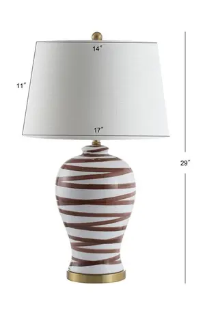 JONATHAN Y Joelie 29" Ceramic Led Table Lamp - Brown/white