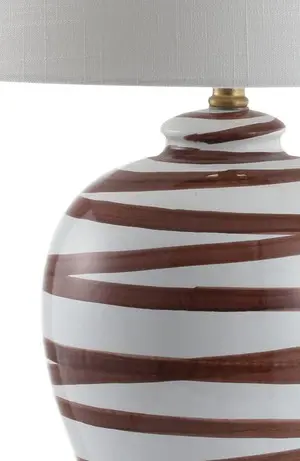 JONATHAN Y Joelie 29" Ceramic Led Table Lamp - Brown/white