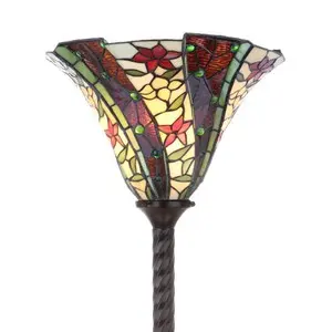 JONATHAN Y Williams Tiffany-style 71" Torchiere Led Floor Lamp
