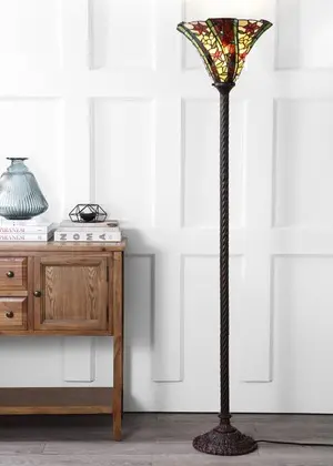 JONATHAN Y Williams Tiffany-style 71" Torchiere Led Floor Lamp