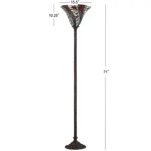 JONATHAN Y Williams Tiffany-style 71" Torchiere Led Floor Lamp