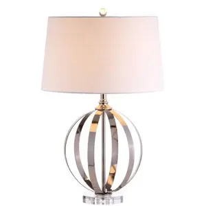 JONATHAN Y Logan 26" Metal Orb Led Table Lamp - Polished Nickel/clear