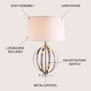 JONATHAN Y Logan 26" Metal Orb Led Table Lamp
