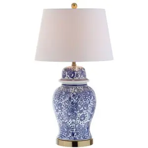JONATHAN Y Ellis Chinoiserie Ceramic Led Table Lamp - Blue/white
