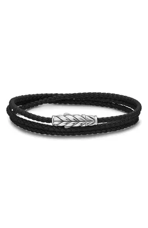 David Yurman Sterling And Leather Bracelet - Silver