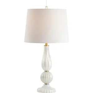 JONATHAN Y Maddie 28" Glass/metal Led Table Lamp - White Pearl