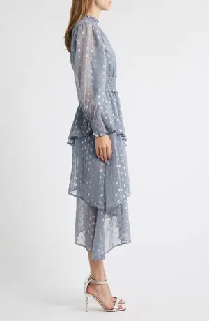 LIPSY Metallic Long Sleeve Midi Dress